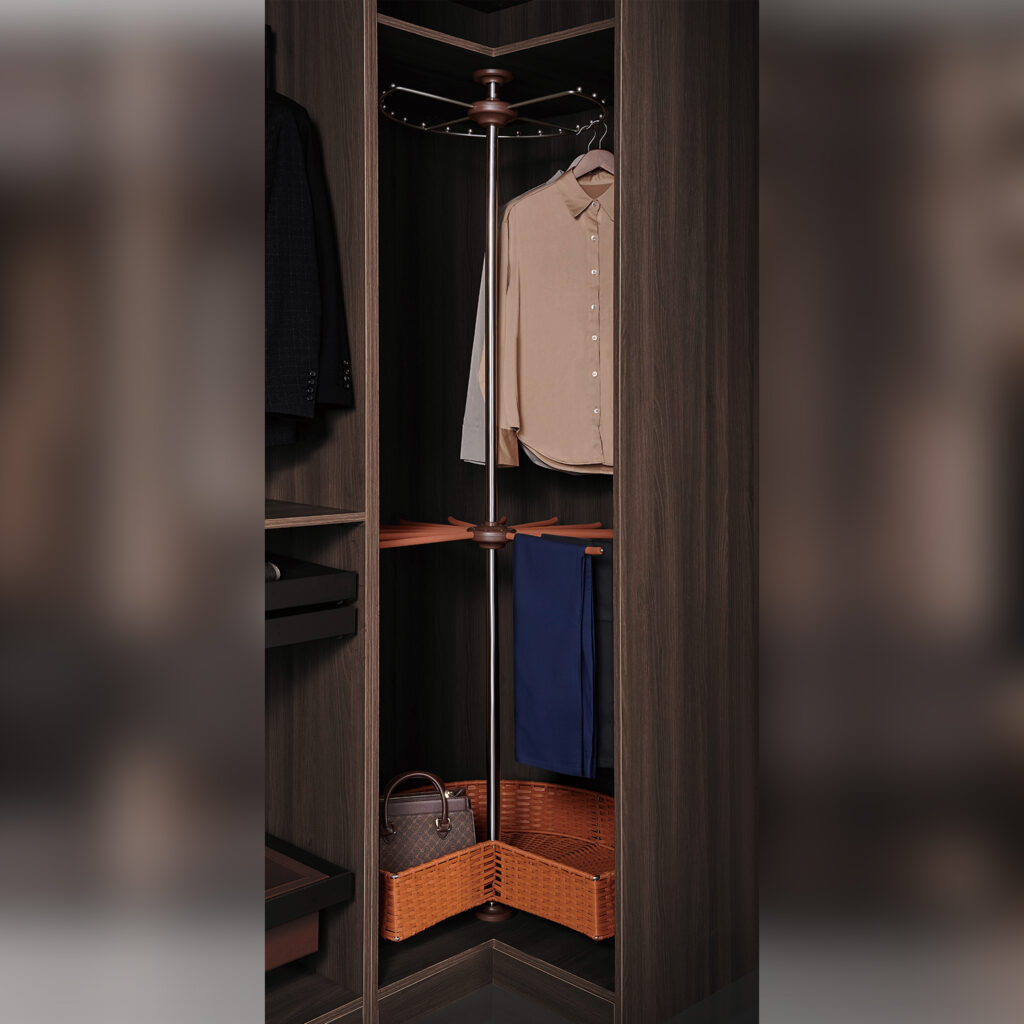 Rotating Corner Wardrobe Unit ( 3 Layer Storage ), Dia : 740 mm, L ...